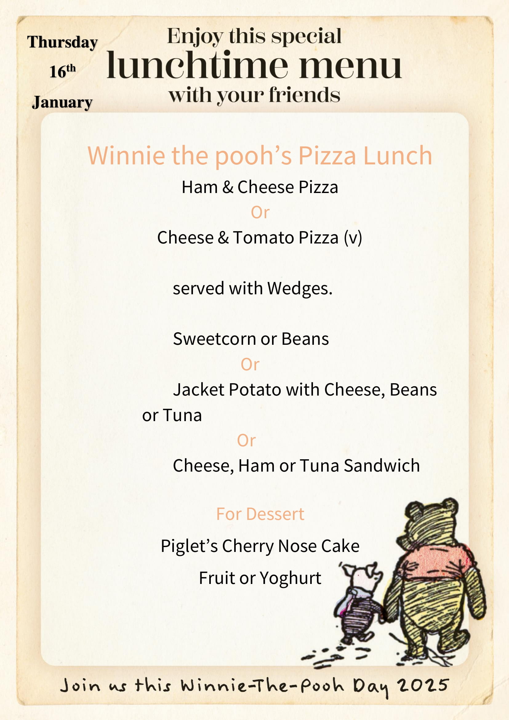 Spring 2025 Spring Census Day Menu | Coit Primary School